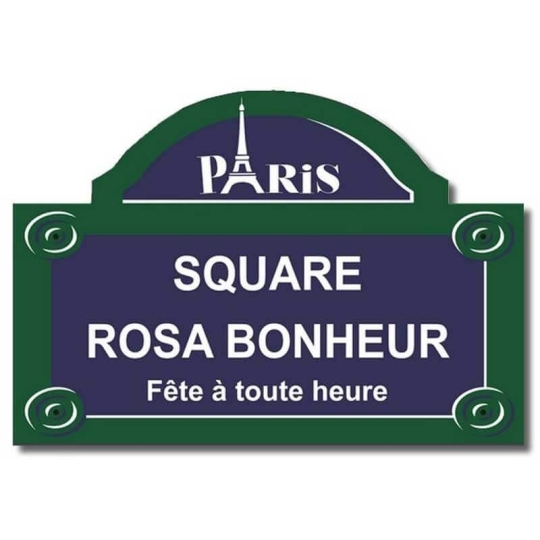 Plaque de rue de la ville de Paris avec illustration originale PVC ALU